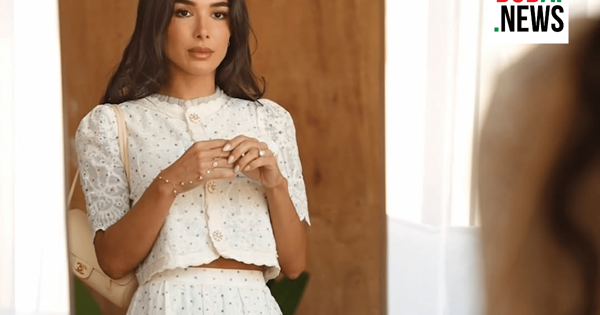 Maram Zbaeda Turns Heads in White Eyelet Co‑ord